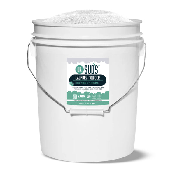 Bulk Size Dr Suds Natural Laundry Powder Eucalyptus Peppermint 40 LBS ...