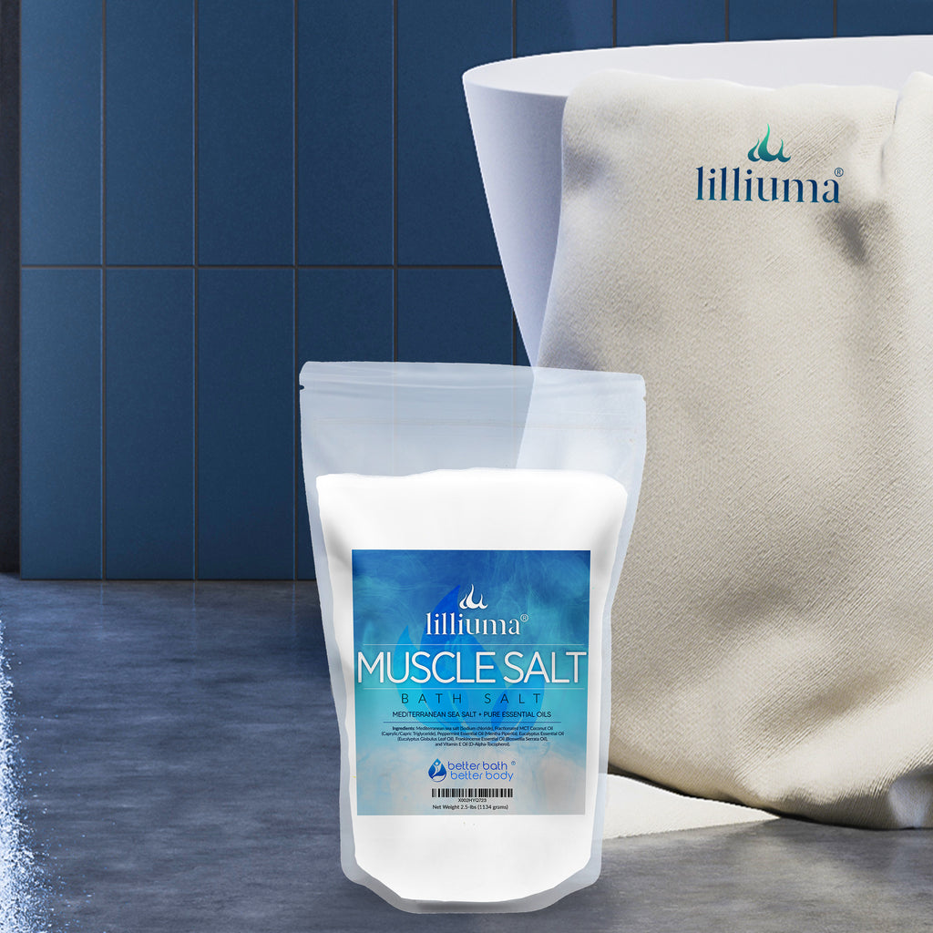 Lilliuma Muscle Bath Salt Pure Peppermint Essential Oil Better Bath