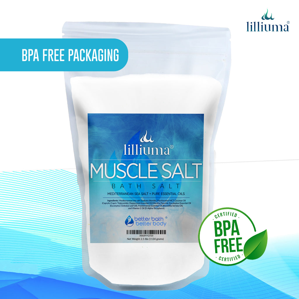 Lilliuma Muscle Bath Salt Pure Peppermint Essential Oil Better Bath
